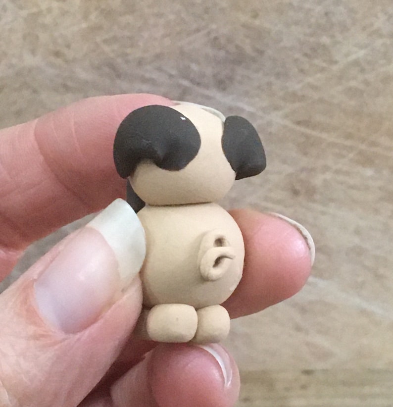 Pug Clay Figure Clay Dog Model Fur Baby Dog Owners Gift - Etsy