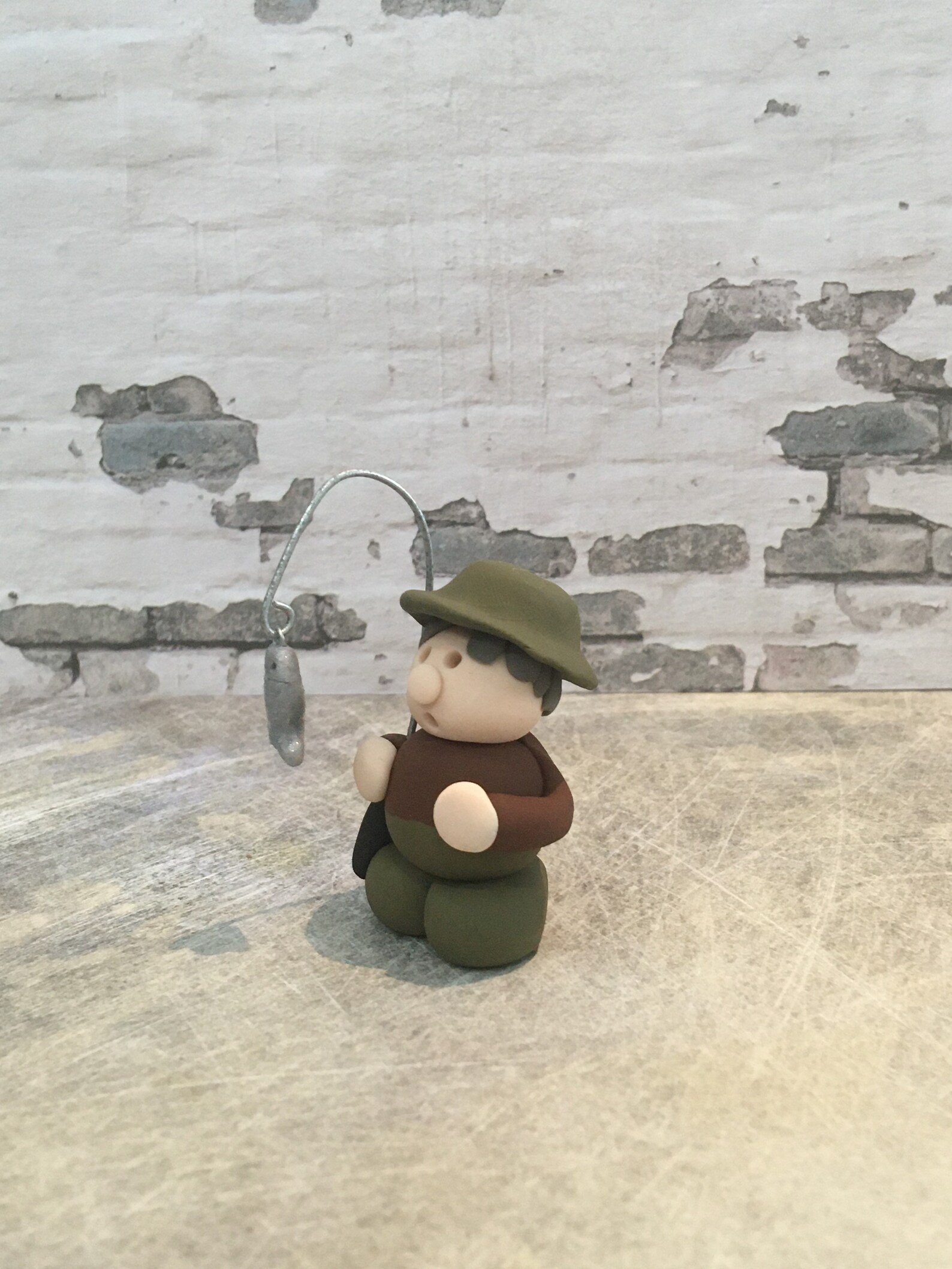 Fisherman Clay Figure Handmade Model - Etsy UK