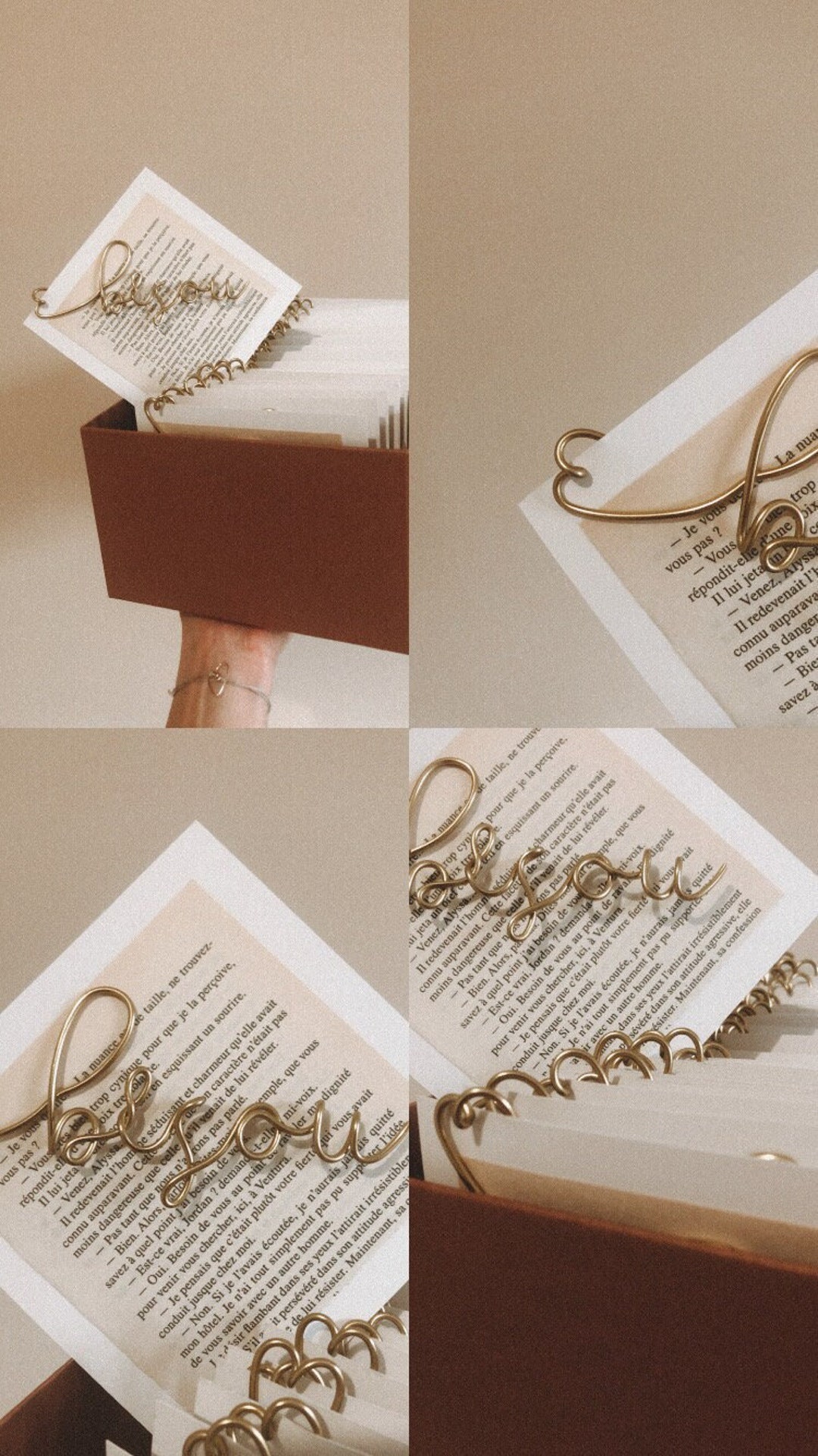 Golden Wired Kiss Bookmark, Love, Love, Valentine's Day Gift, Mother's ...