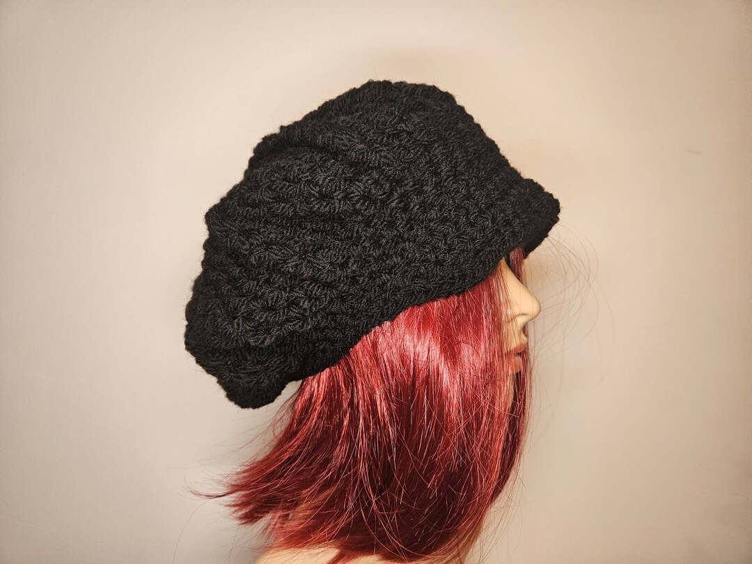Handmade Crochet Cap, Black Hat for Men or Women - Etsy