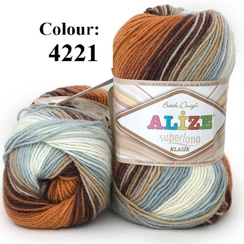 Choose Colour ALIZE SUPERLANA Klasik Batik Wool Acrylic - Etsy