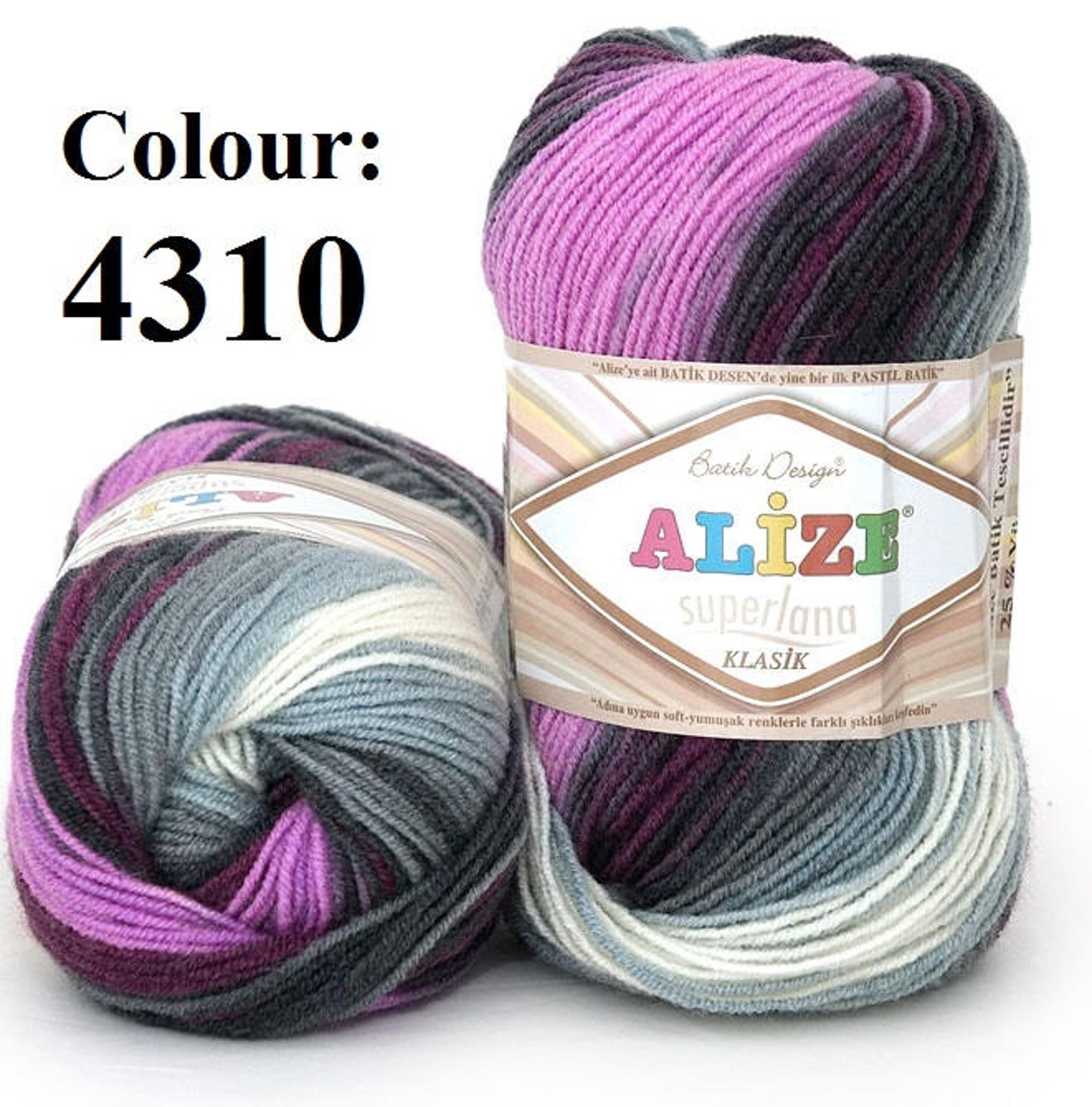 Choose colour ALIZE SUPERLANA klasik batik wool acrylic | Etsy