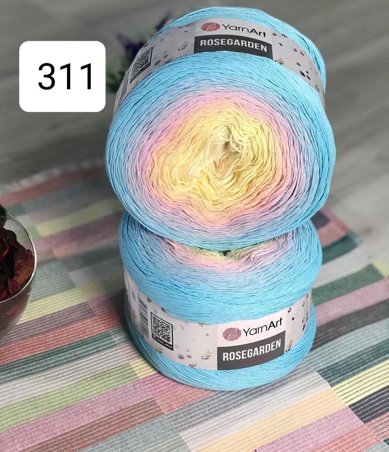 250g Cotton yarn YarnArt Rosegarden cotton hand knit summer | Etsy