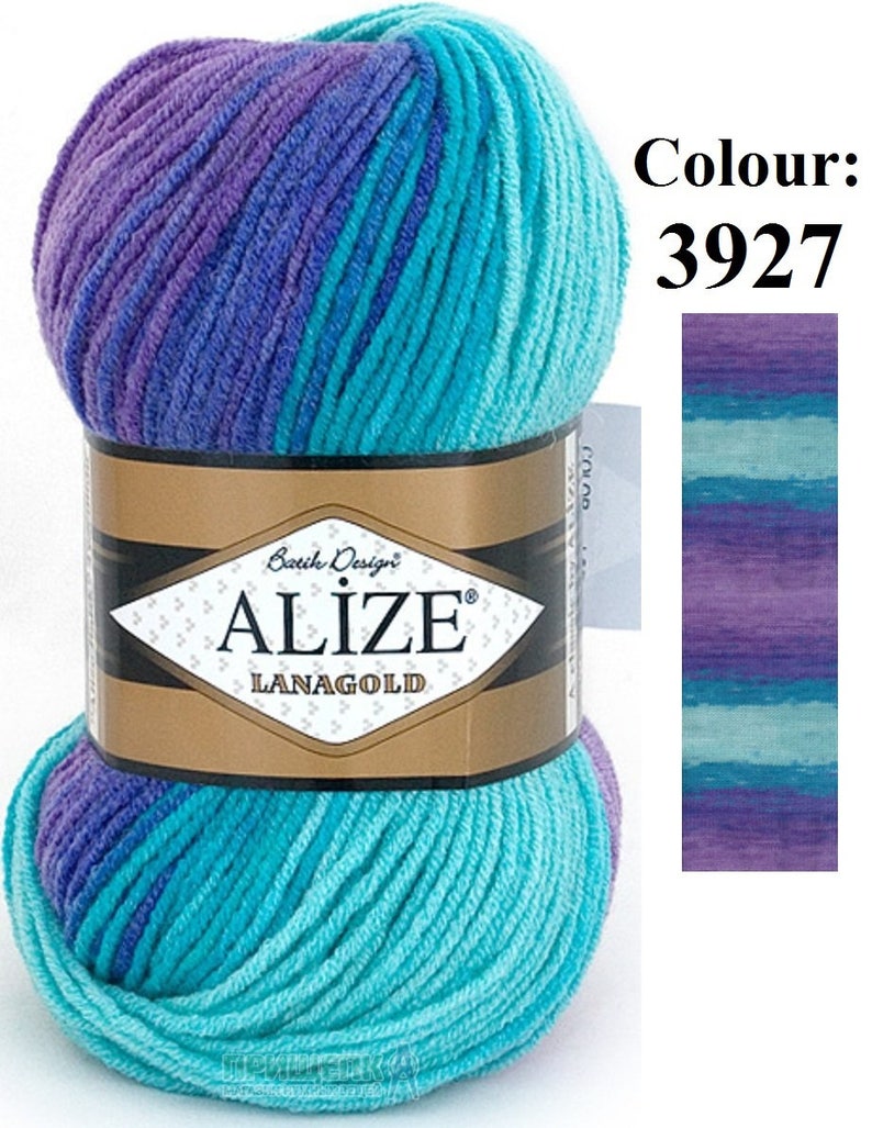 Wool and Acrylic Alize LANAGOLD Batik Magic Yarn Winter Yarn - Etsy