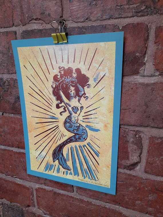 Molly Mermaid. A4 Art Print. - Etsy