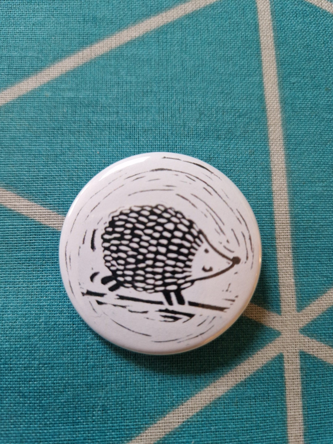 Hawthorn the Hedgehog Badge 38mm - Etsy UK