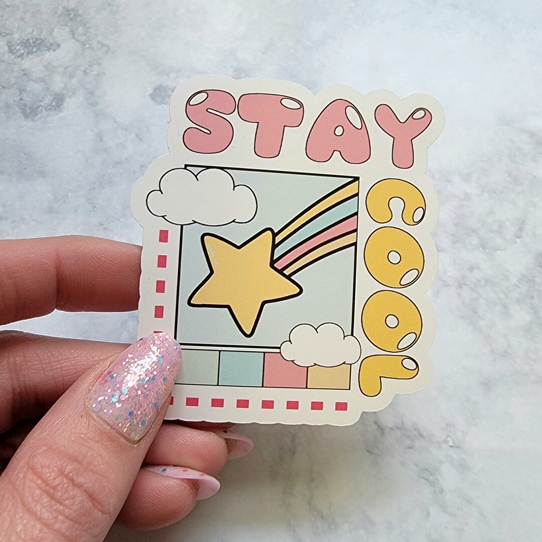 Stay Cool Summer Sticker, Die Cut Sticker, Laptop Sticker, Journaling ...
