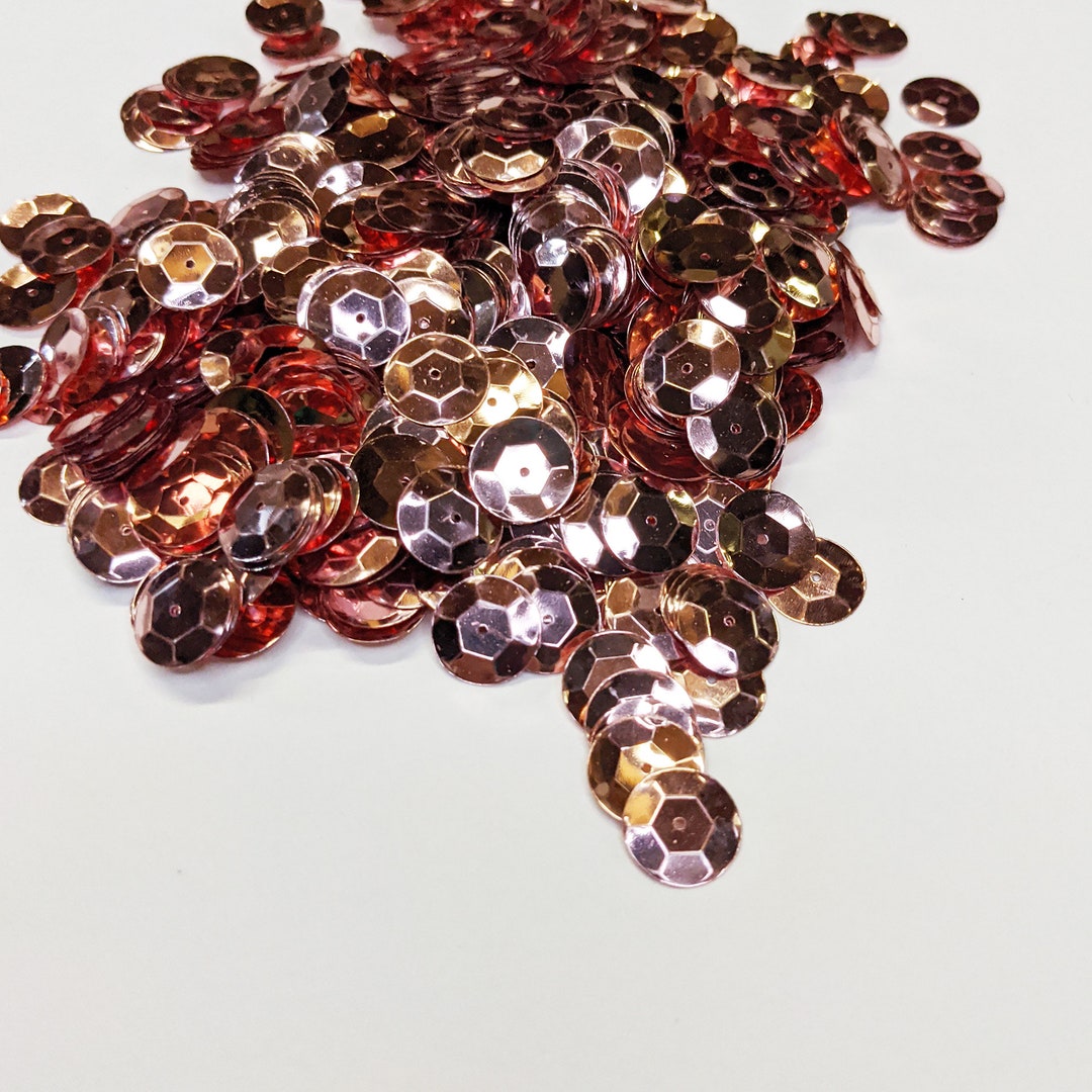 Vintage Dusty Rose Sequins: Shiny Pink Paillettes, 12mm & 8mm (400pcs ...