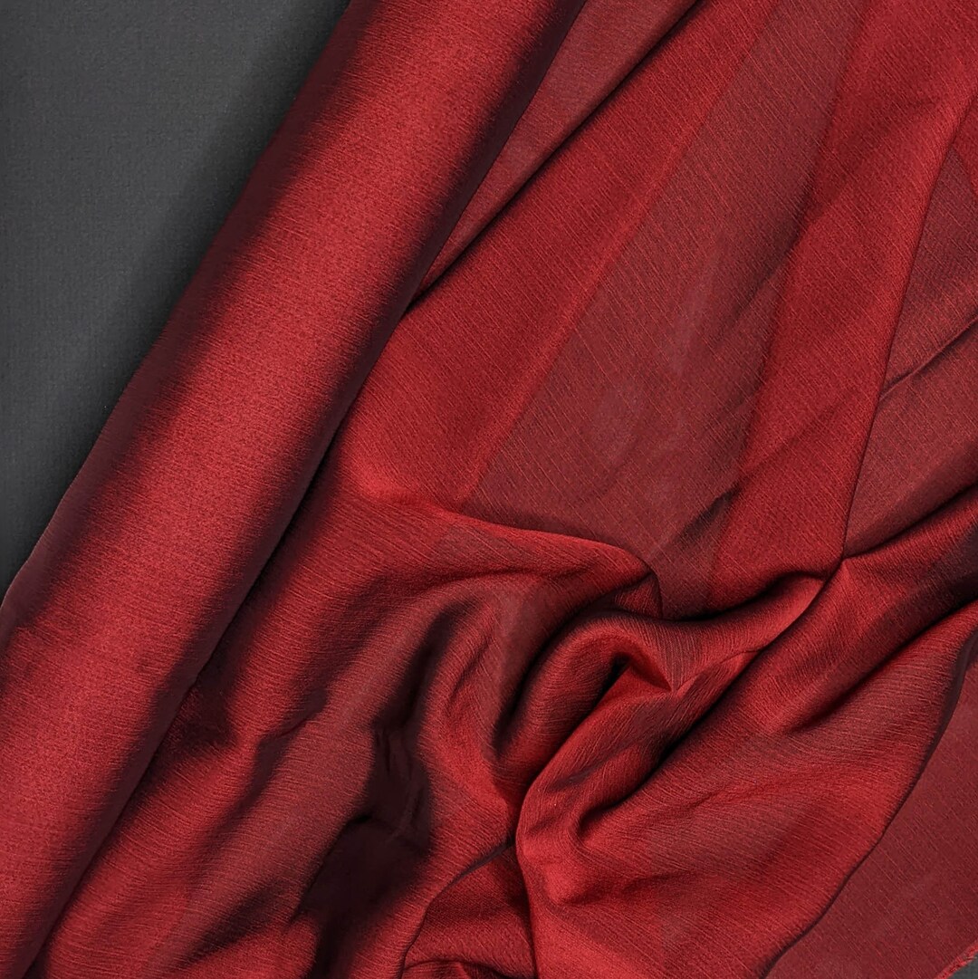 Red Black 2 Tone Chiffon 58 Wide Fabric by the Yard - Etsy