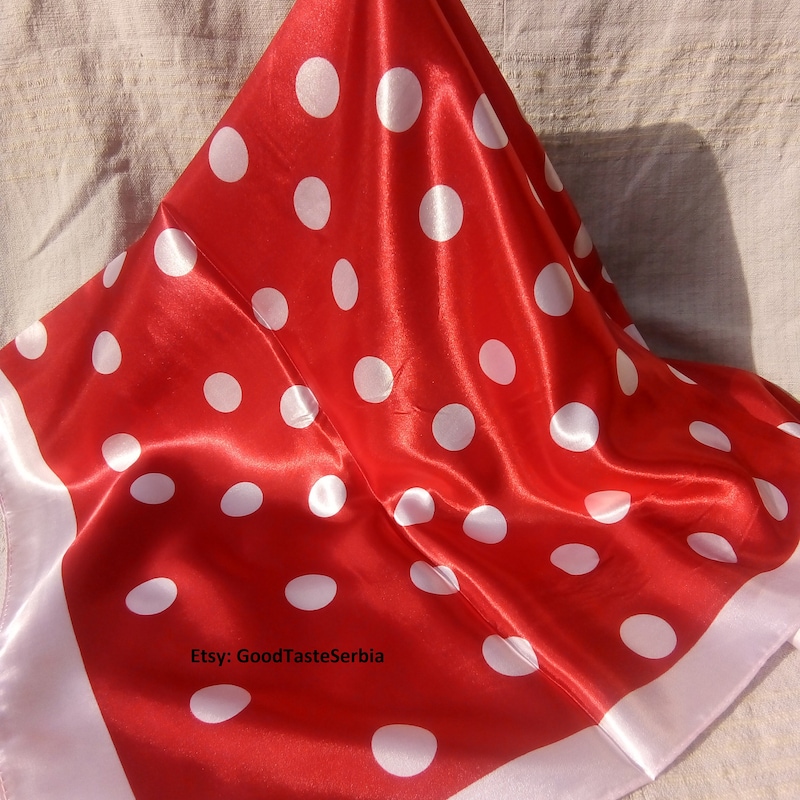 Red Polka Dot Head Scarf - Etsy
