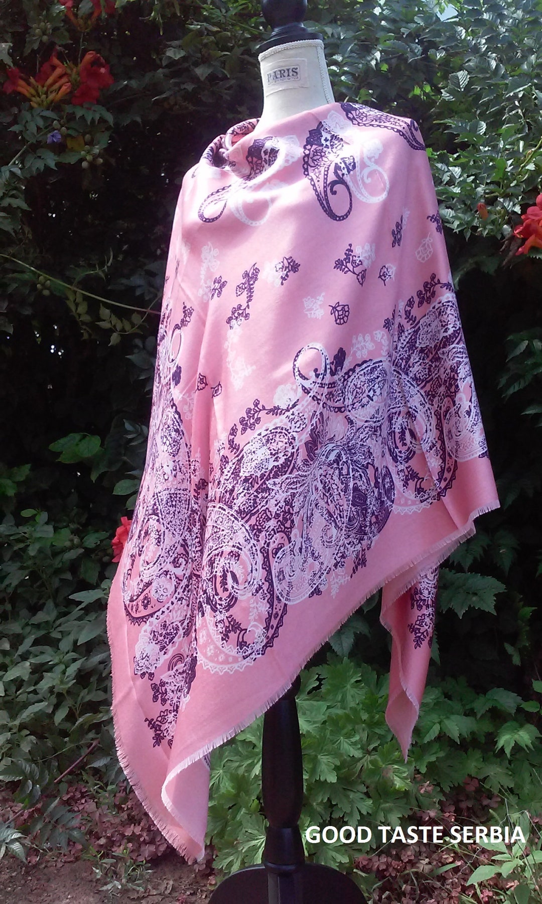 DUSTY ROSE, Square Scarf, PAISLEY Wrap, Women's Scarves, Dusty Rose ...