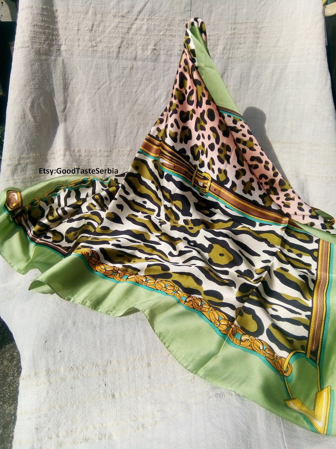 LEOPARD PRINT Scarf, Animal Print, TIGER Scarf, Oversized Scarf, Green ...