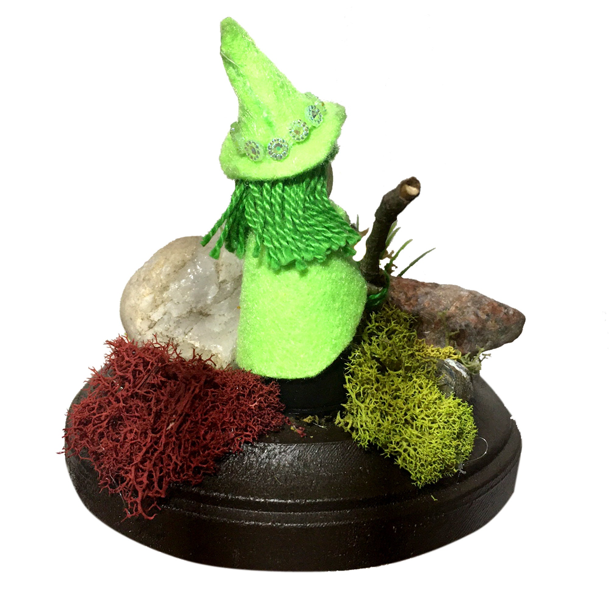 Miniature Forest Witch Peg Doll, Halloween Witch Figurine, Fairy Witch ...