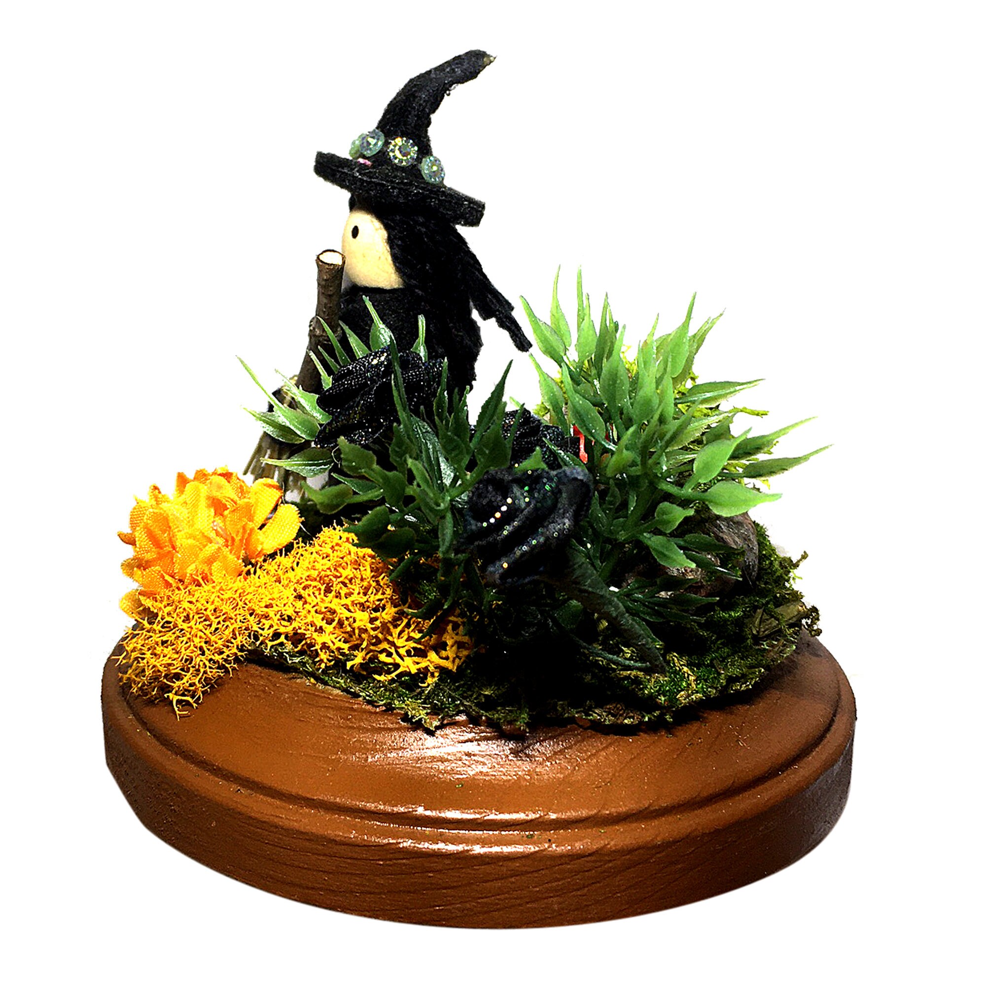 Miniature Forest Witch Peg Doll, Halloween Witch Figurine, Fairy Witch ...