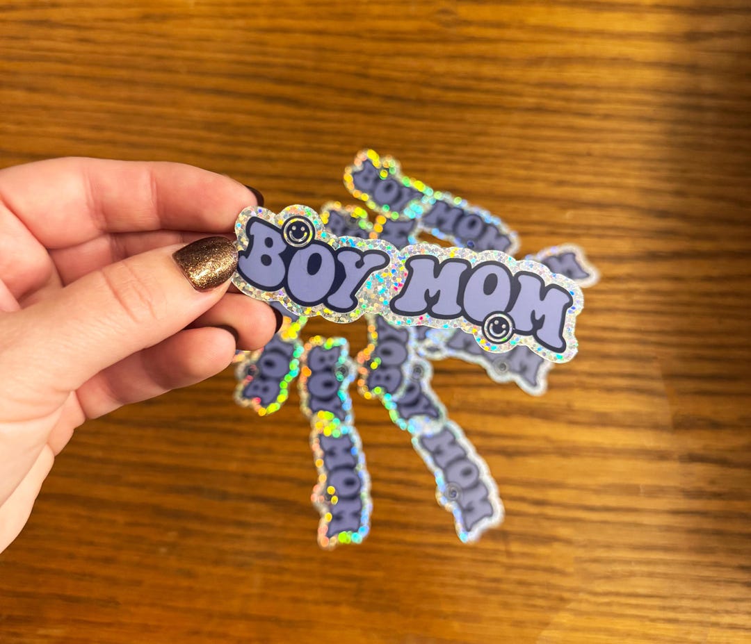 Mom of Boys, Boy Mom Sticker, Glitter, Blue, Bluey, in My Mom Era - Etsy