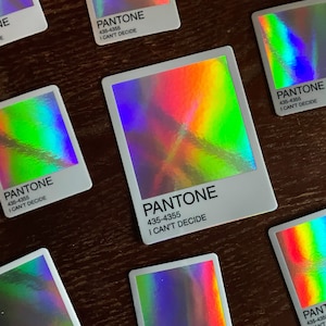 Pantone Color Swatch Sticker, Holographic Sticker, Graphic Design Gift ...
