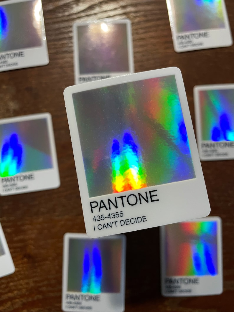 Pantone Color Swatch Sticker, Holographic Sticker, Graphic Design Gift ...