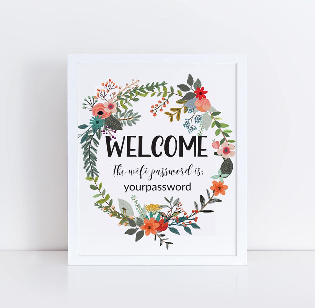 Wifi Password Printable Sign / Editable / Internet Password Printable ...