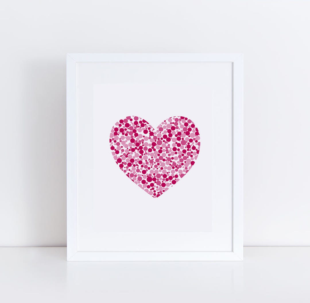 Heart Wall Print / Printable Heart Art / Berry Dots Heart / Nursery ...