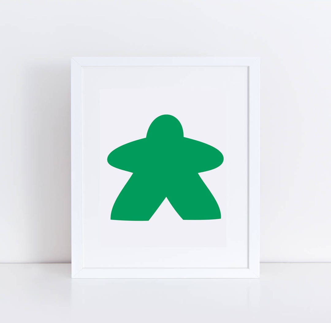 Printable Meeple Art / Green Meeple Wall Print / Printable Board Game ...