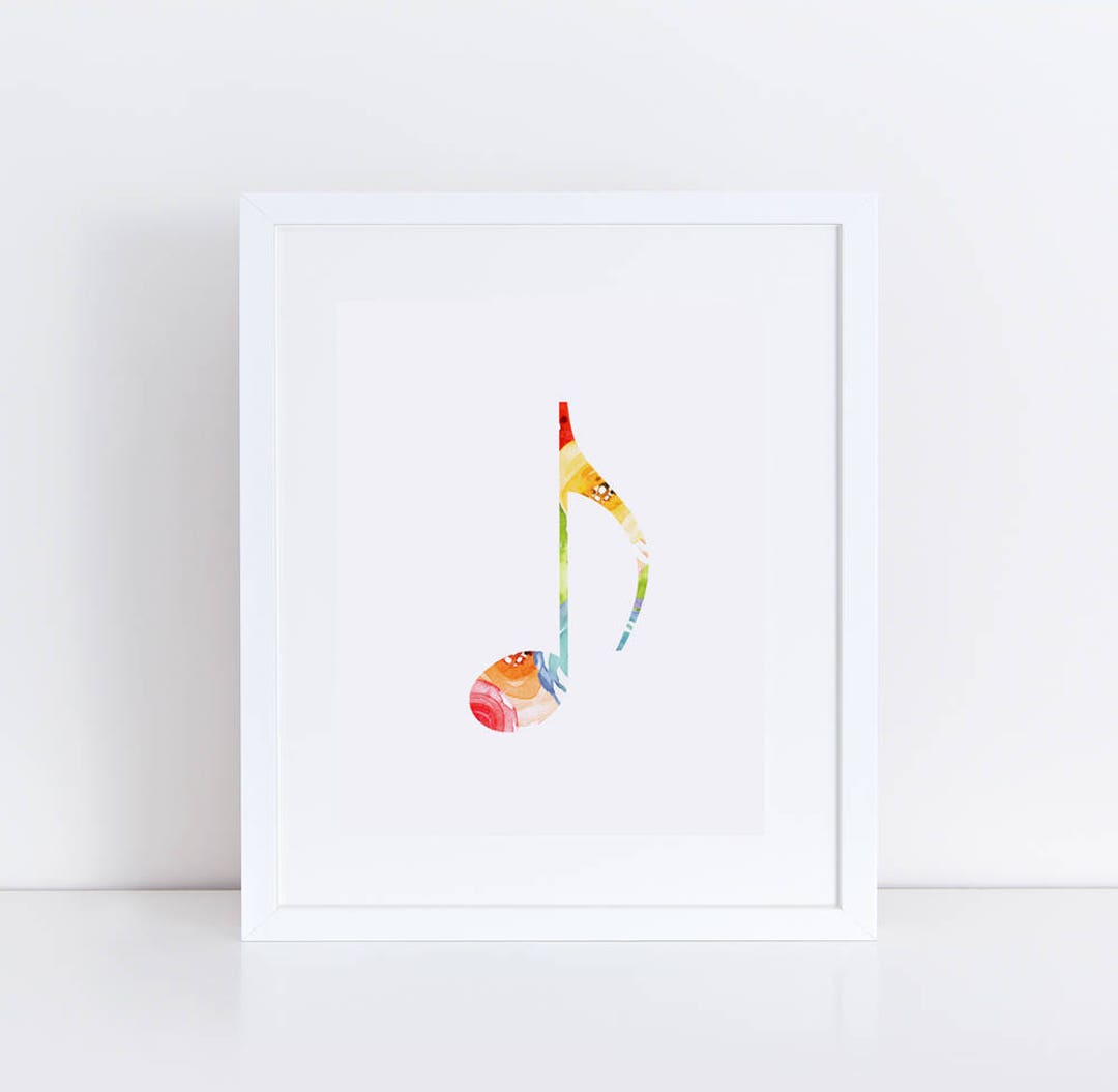 Printable Music Art / Floral Music Wall Print / Music Note Printable ...