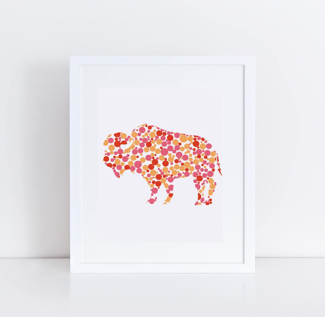 Buffalo Wall Print / Dots Printable Buffalo Art / Nursery Printable ...