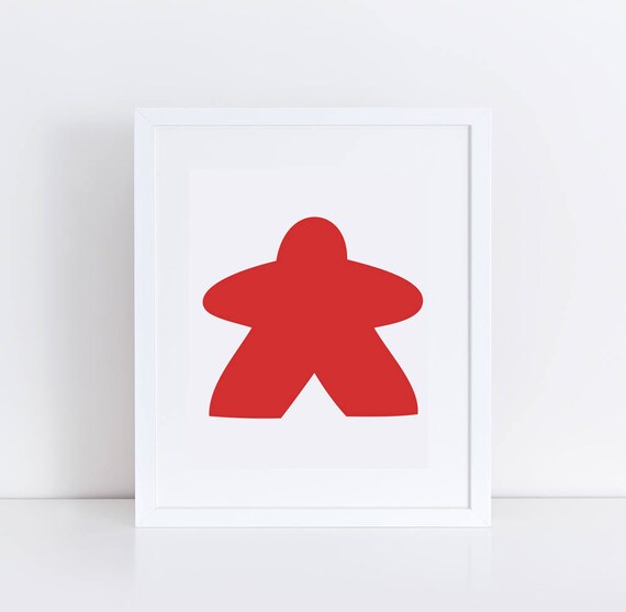 Printable Meeple Art / Red Meeple Wall Print / Printable Board | Etsy