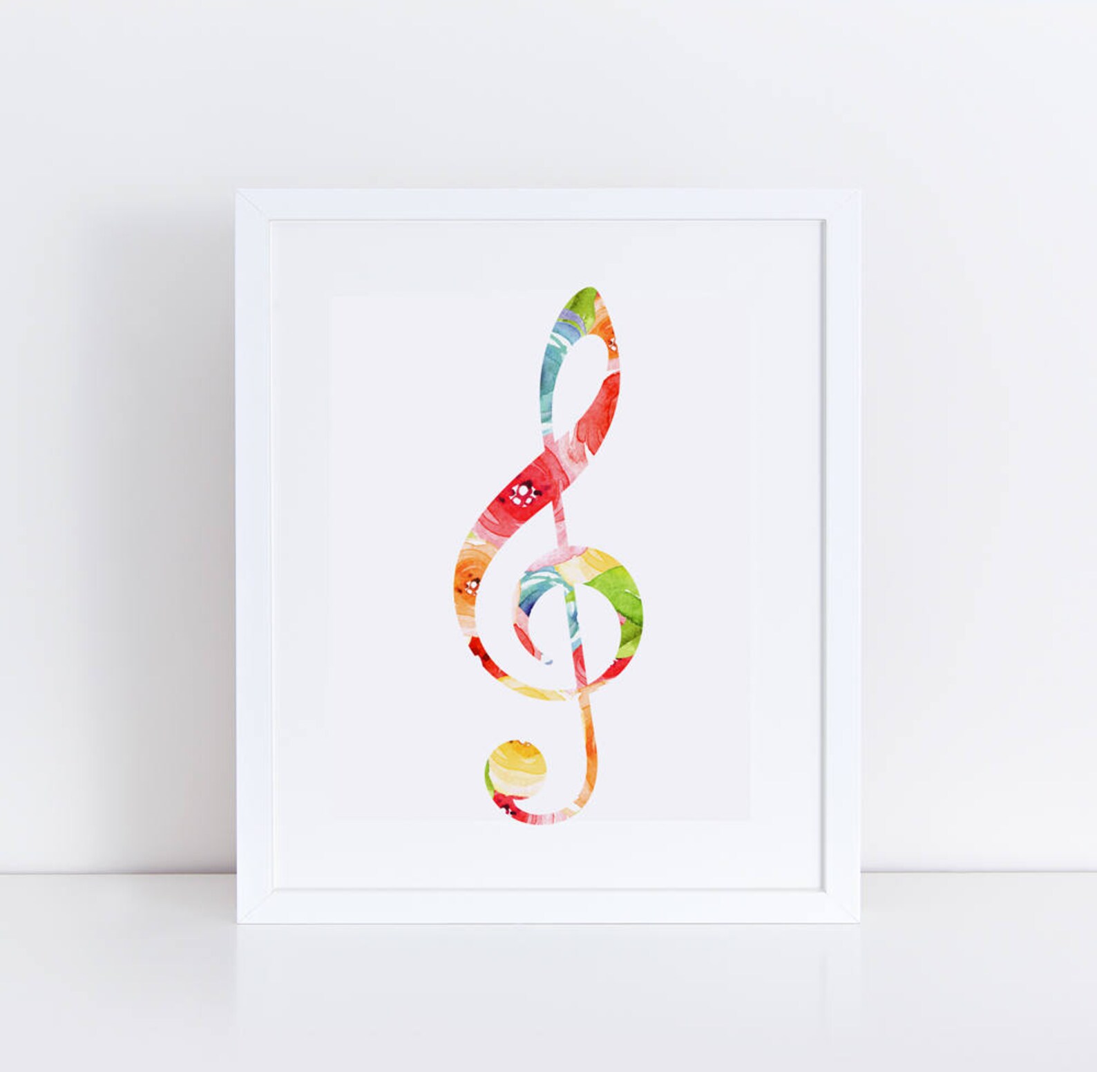 Printable Treble Clef Art / Music Wall Print / Music Note Printable ...