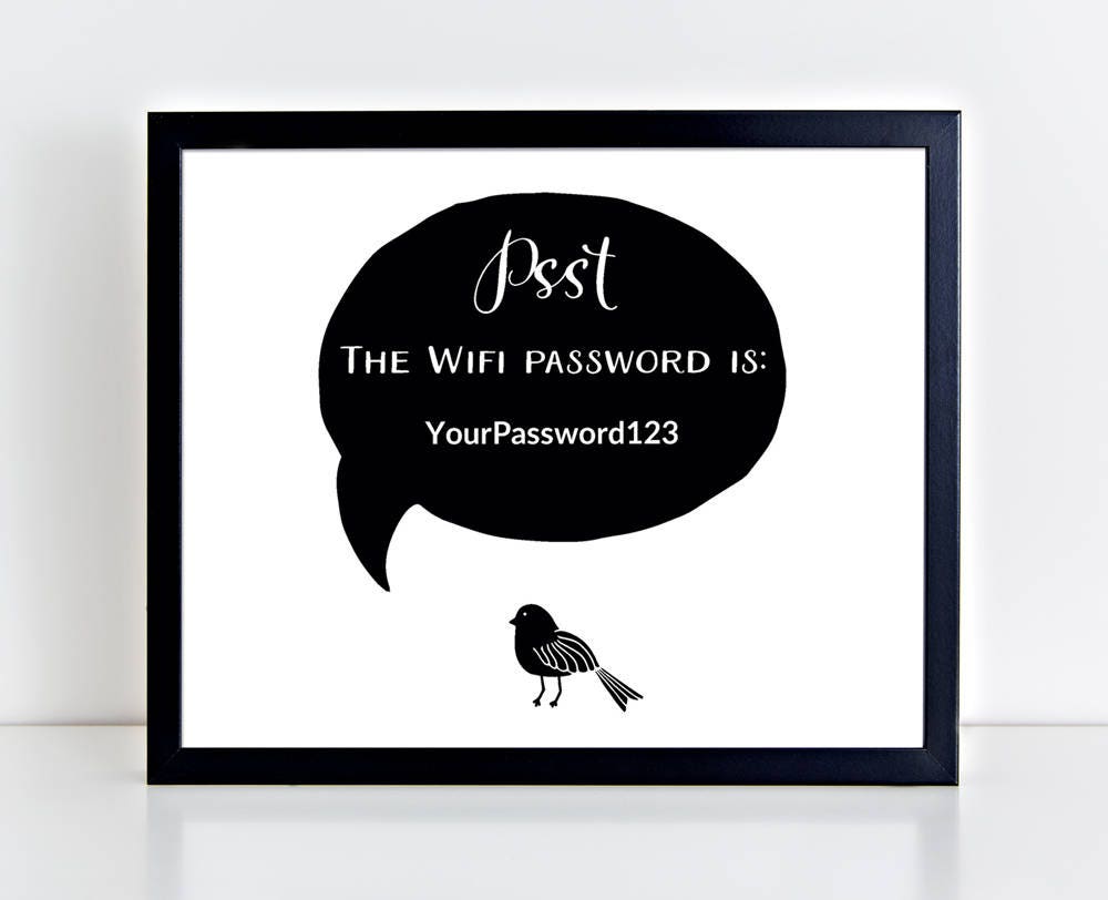 Printable Wifi Password Sign / Internet Password Printable / Editable ...