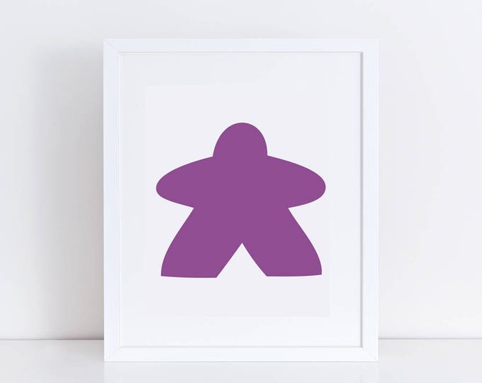 Printable Meeple Art / Purple Meeple Wall Print / Printable Board Game ...