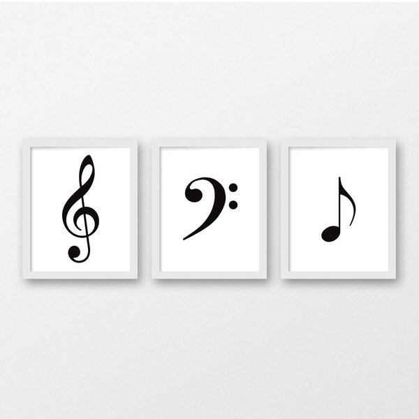 Treble Bass Clef Wall Art - Etsy