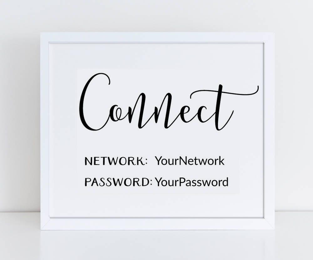 Editable Printable Internet Password Sign / Network and Wifi Password ...