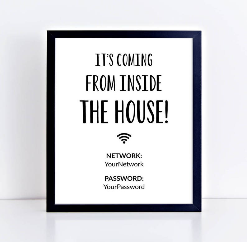 Funny Wifi Password Printable Sign / Editable Internet Password Art ...