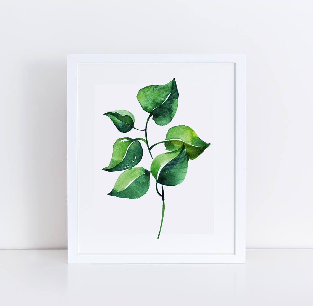 Watercolor Leaves Art / Printable Leaf Wall Art / Nature Wall Print ...