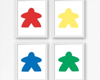 Printable Meeple Art / Green Meeple Wall Print / Printable Board Game ...