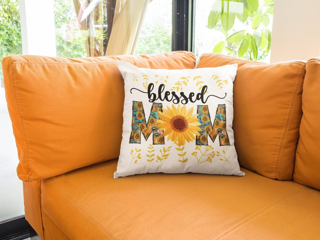 Blessed Mom Pillow, Spun Polyester Square Pillow, Mother's Day Gift ...