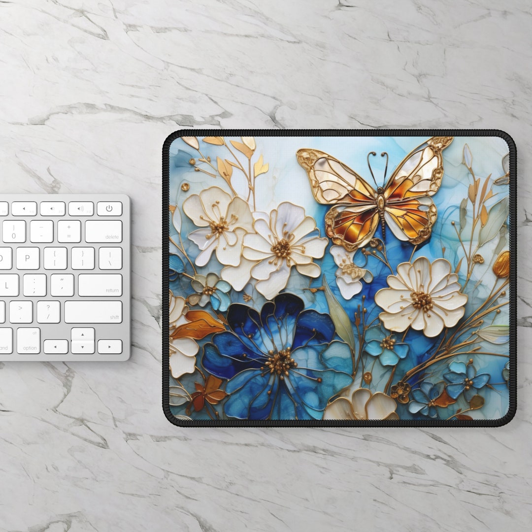 Butterfly and Flower Gaming Mouse Pad, 3D Design, Gaming Accessories ...