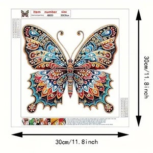 5D Butterfly Diamond Art Kit, Colorful Butterfly Shape Embroidery, Home ...