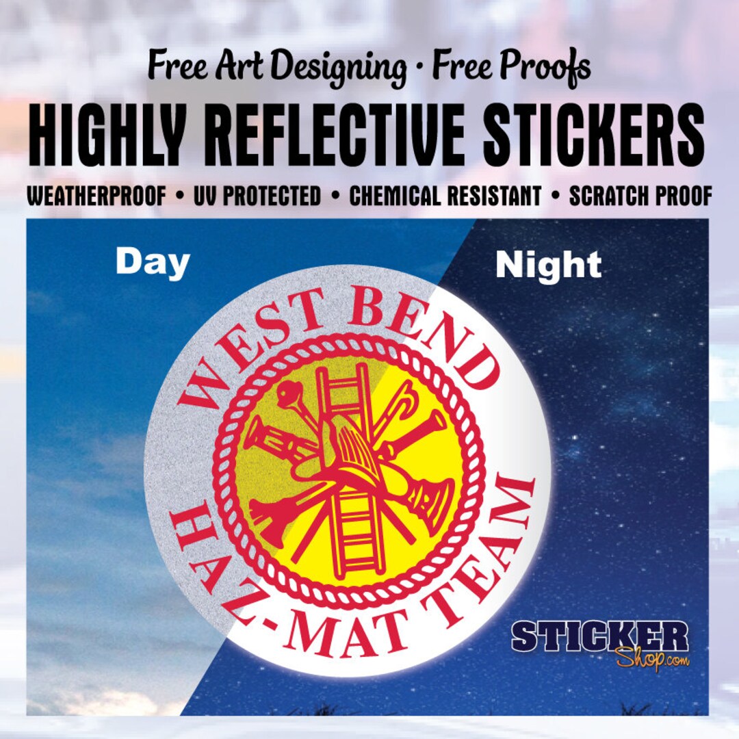 Reflective Weatherproof Sticker Sheets - Custom Printed Decals ...