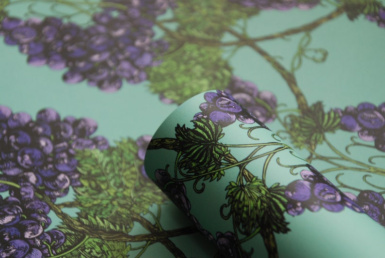 2 Sheets of Decorative Gift Wrapping Paper Featuring My Grape | Etsy UK