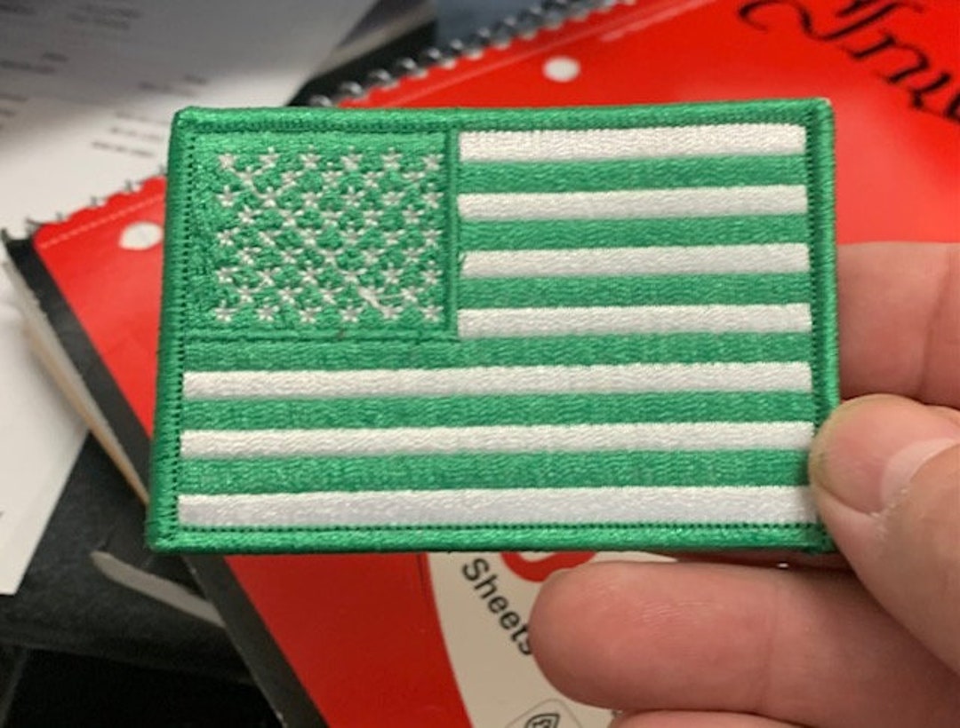 Green & White American Flag Patch - Etsy