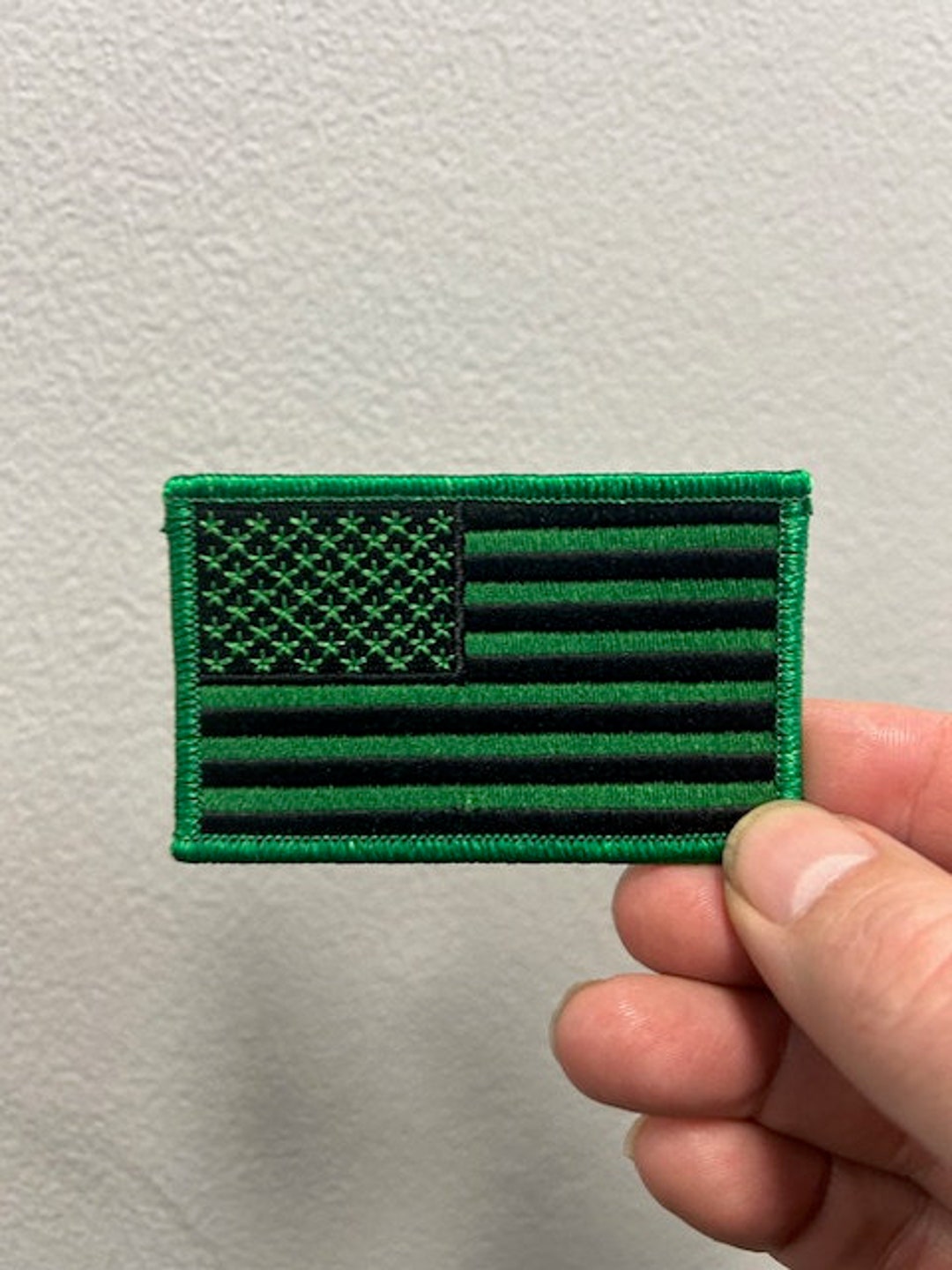 American Flag Patch Kelly Green - Black - Etsy
