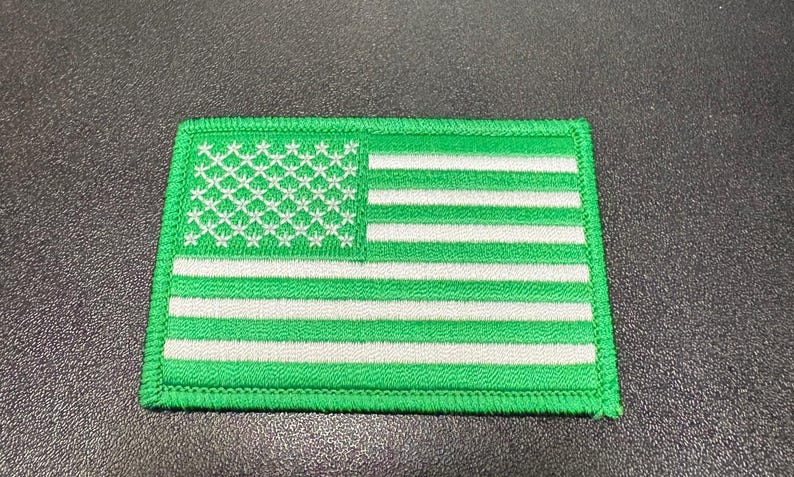 Green & White American Flag Patch - Etsy