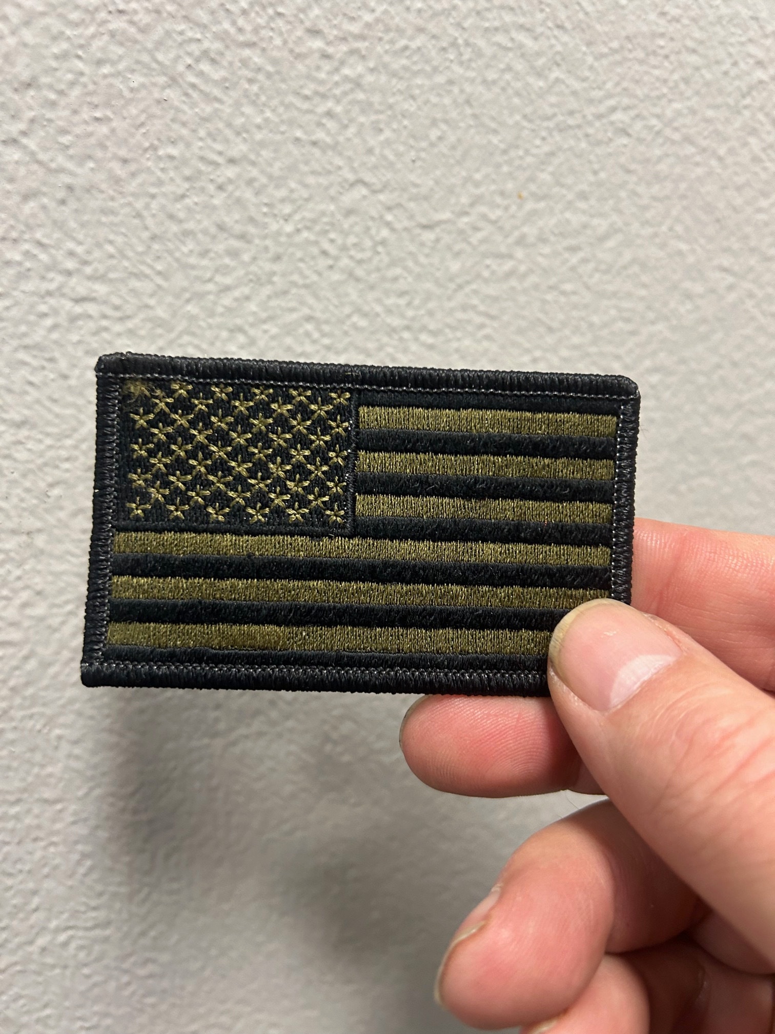 American Flag Patch Black - OD Green 3.25" X 2" - Etsy
