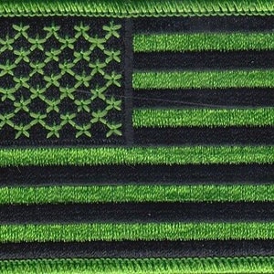 American Flag Patch Light Green - Black - Etsy