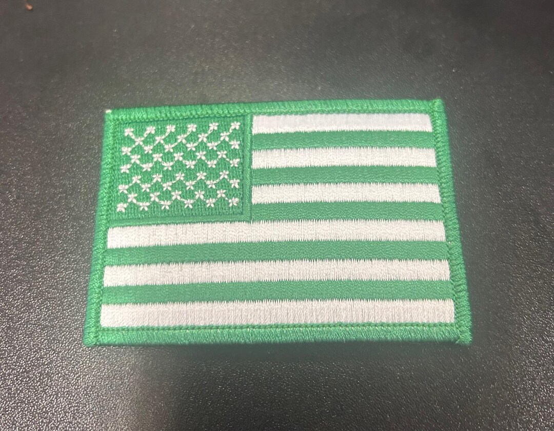 Green & White American Flag Patch - Etsy