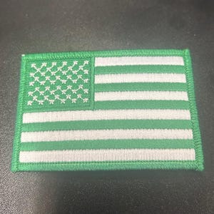 Green & White American Flag Patch - Etsy