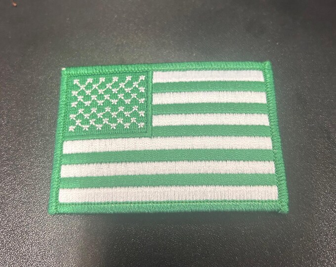 Green & White American Flag Patch - Etsy