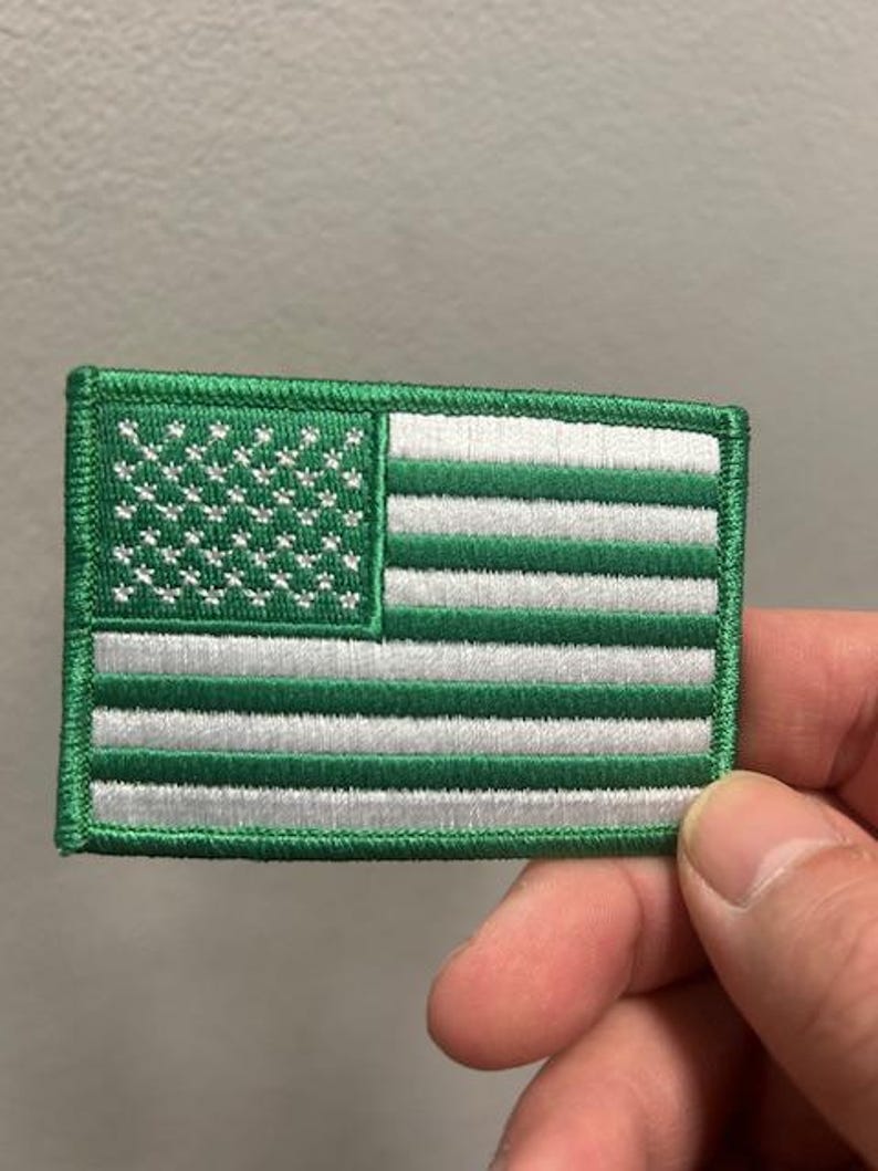 Green & White American Flag Patch - Etsy