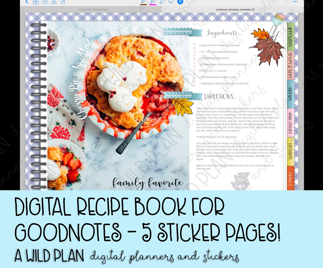 Goodnotes iPad Digital Planner Blank Recipe Book Digital - Etsy Australia
